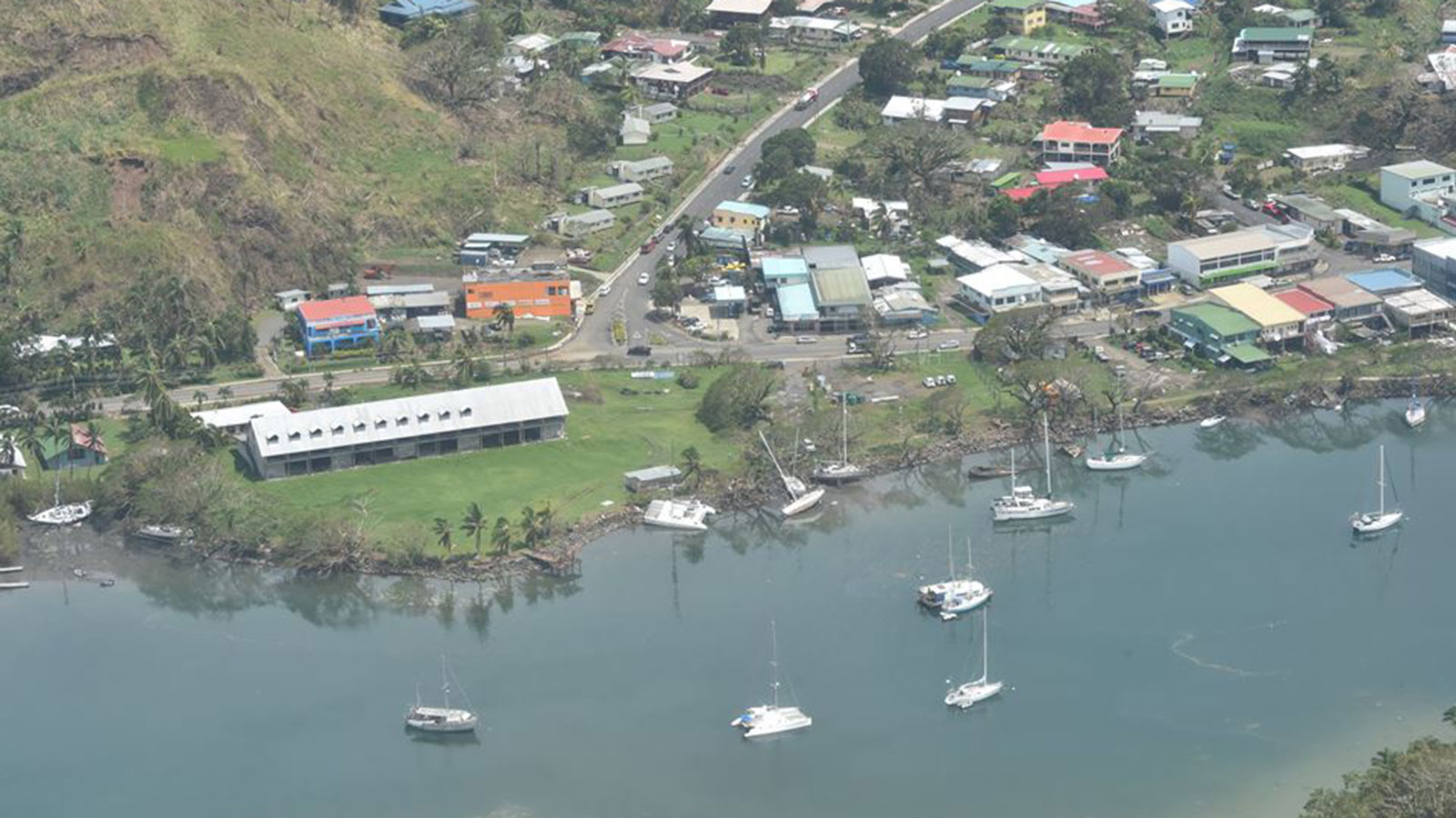 Boats washed ashore in Fiji by devastating Cyclone Winston