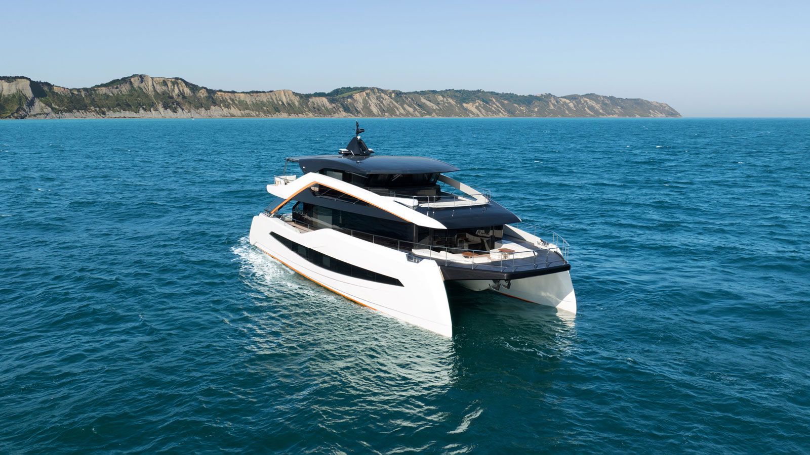 On board the new voluminous 28m hybrid catamaran