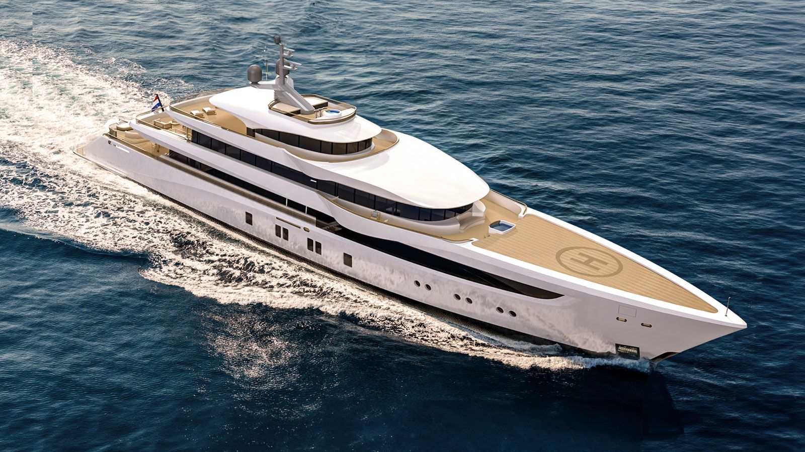 70m custom yacht Project Opal under construction at Ares Yachts