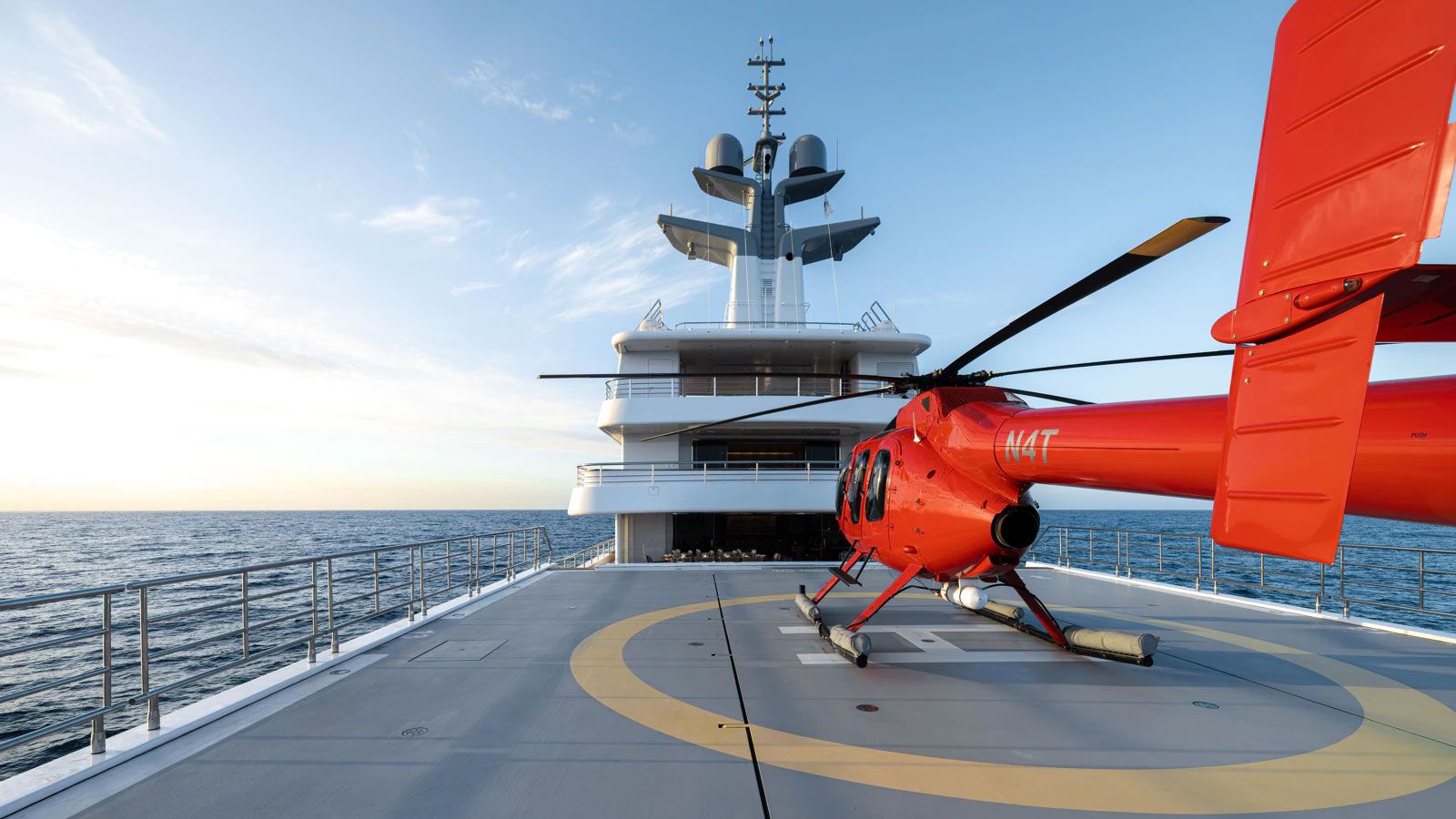 Five superyachts for sale with helicopter decks